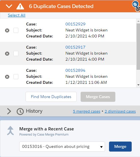 Case Merge Premium for Salesforce | Vicasso